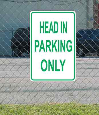 Head In Parking Only METAL 12"x18" SIGN | eBay