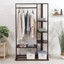 6 Tier Ladder Strong Wooden Clothes Rail Garment Rack with Top Rod ...