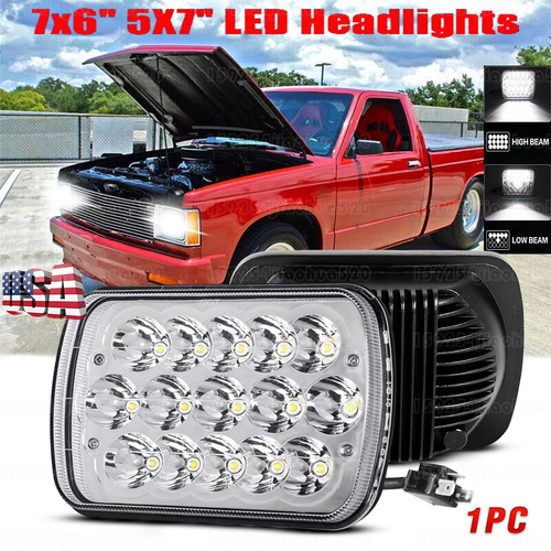 Fit 82-93 Chevy S10 Blazer GMC S15 7X6 Projector Halo LED Headlight Hi ...