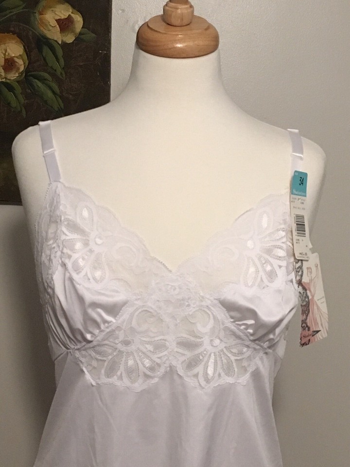 Vintage Shadowline White Camisole, Vintage Deadstock Lingerie, Size:34 ...