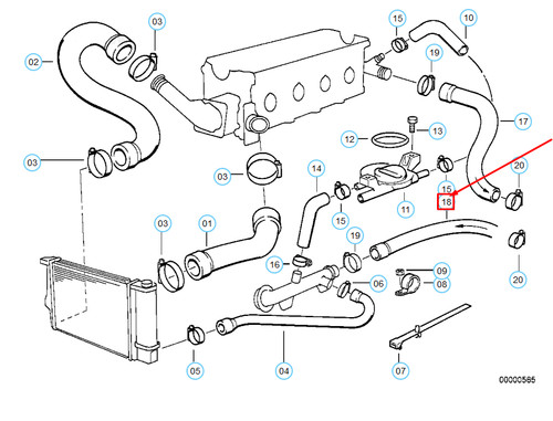NEW BMW 3 E36 RADIATOR AND ENGINE RETURN HOSE LINE 64211387010 1387010 ...