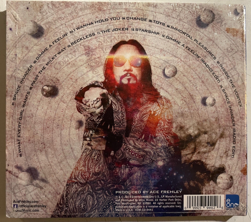 RARE ACE FREHLEY SIGNED CD Sealed Good Condition Space Invader Deluxe ...