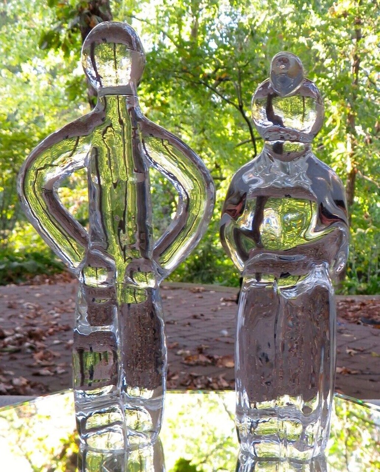 Vintage Swedish Man & Woman by Reijmyre Glass Factory designed by Tyko ...