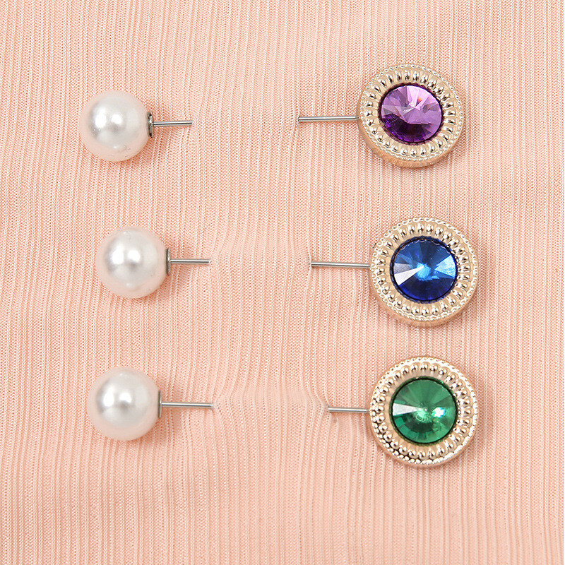 Muslim Women Hijab Scarf Shawls Pins Abaya Brooch Safety Gemstone Pearl ...