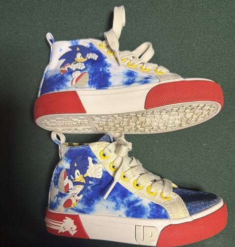Sega Sonic the Hedgehog Hi-Top Kids Shoes, Canvas Sneakers, Size 12 ...