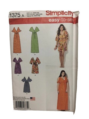 Simplicity Pattern 1375 Sz A XXS-XXL Misses Pullover Cold Shoulder ...