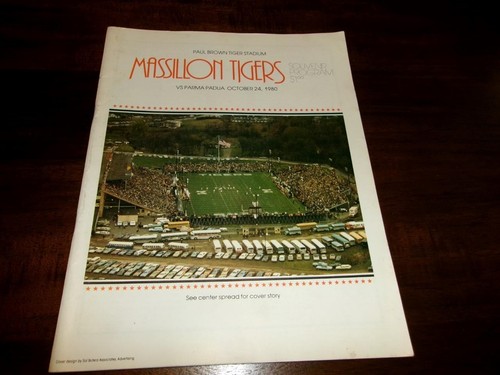 OCTOBER 24, 1980 MASSILLON OHIO HIGH SCHOOL FOOTBALL PROGRAM VS PARMA ...