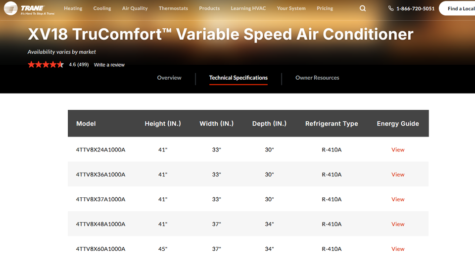 Trane 3 ton 410a XV18 TruComfort™ Variable Speed Air Conditioner ...