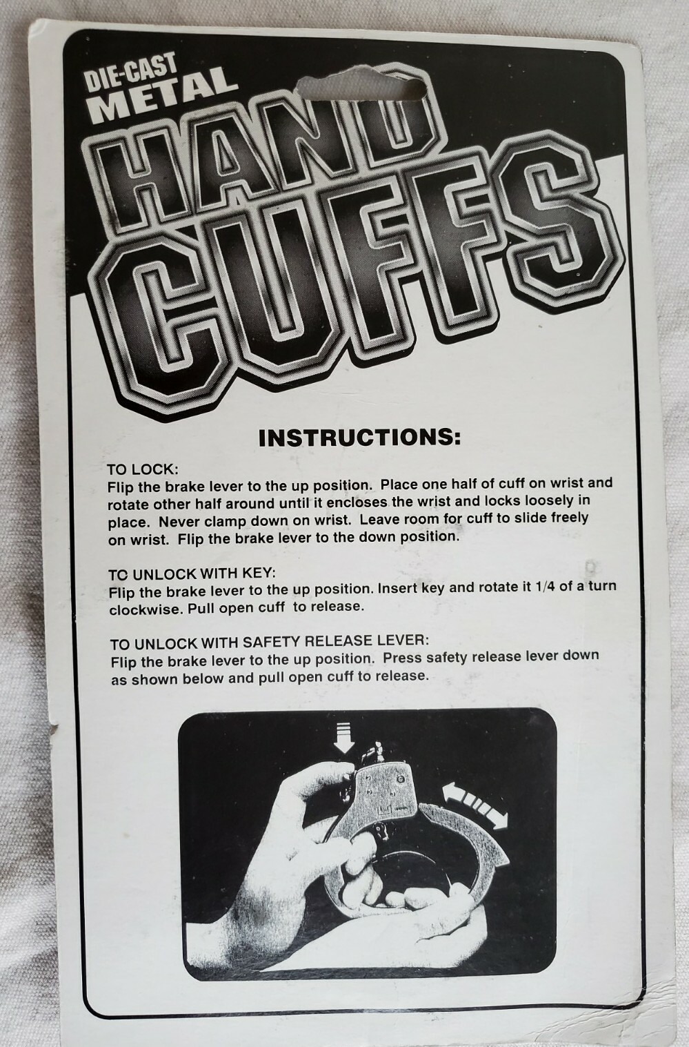 Vintage Ja-ru Die Cast Metal Toy Handcuffs in Original Package Keys NEW ...