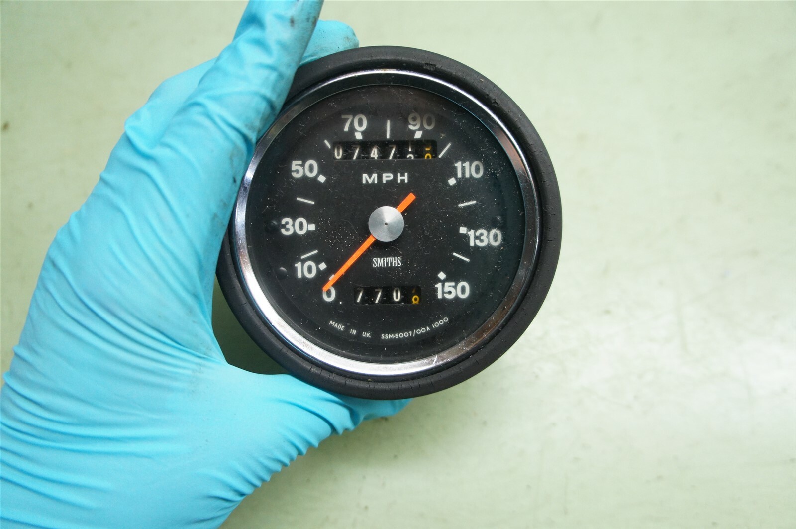 BSA Triumph Smiths SSM-5007/00A 1000 Speedometer 150 mph Gauge 7472 Mi ...