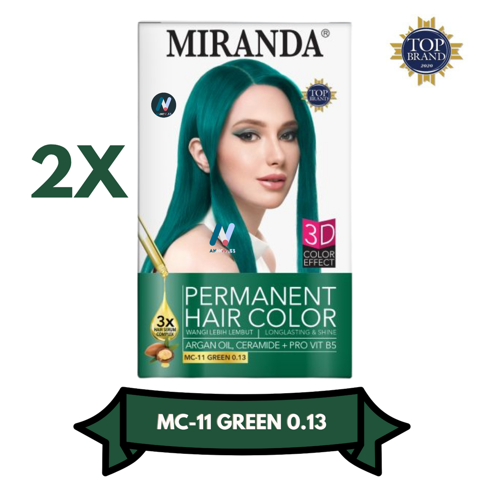 2X MIRANDA Premium 3D Permanent Hair Dye Shiny Moisture Color #MC-11 ...