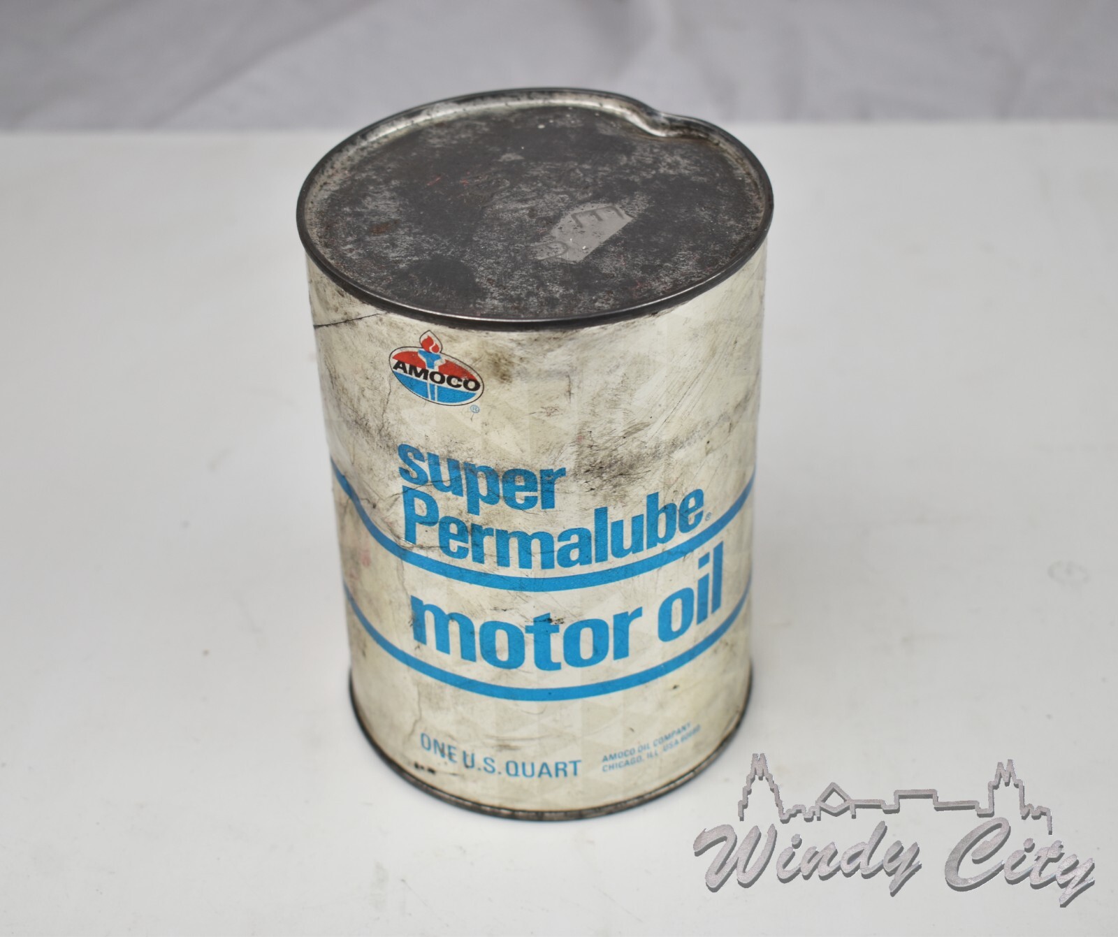 VINTAGE AMOCO SUPER PERMALUBE MOTOR OIL METAL CAN 1 QUART UNOPEN 10W-30 ...
