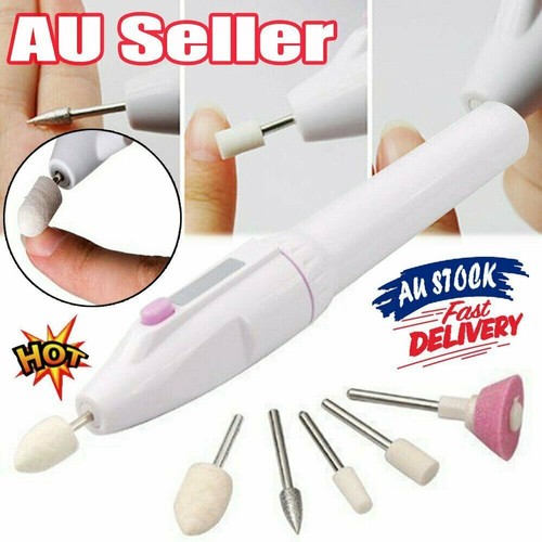 5 Bits Pen Shape Electric Nail Drill Art File Manicure Set Salon Shaper ...