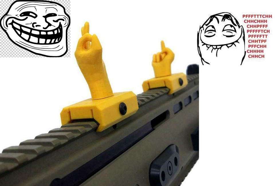 Read Prank Gun Sights Picatinny BUIS Middle Finger Made You Look Backup ...