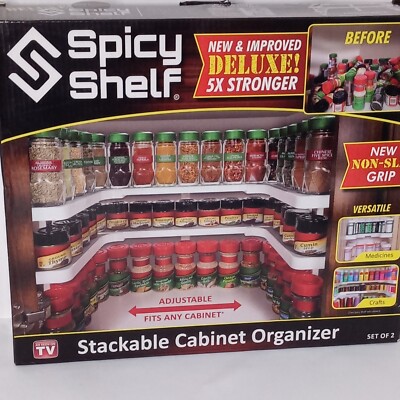 Spicy Shelf Deluxe Spice Racks Stackable Cabinet Organizer - As Seen On ...