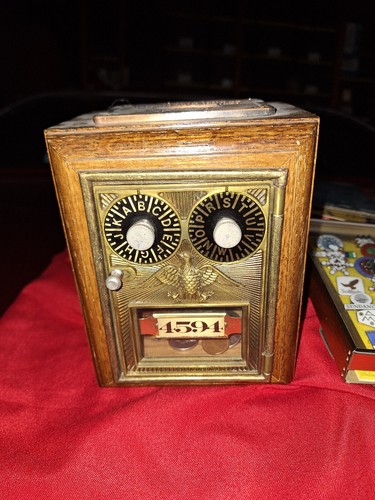 Antique Original US Post Office Lock Box with 2 Combo, Piggy Bank, Box ...