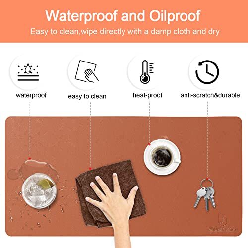 Office Desk Cover,Computer Desk Covers on top of desks,Leather Desk mat ...