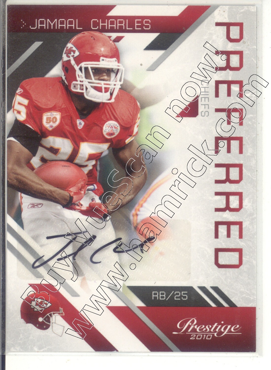 jamaal charles auto autograph kansas city chiefs texas longhorns 4/8 ...