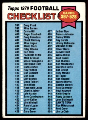 1979 Topps Checklist 397-528 Football Card #486 | eBay