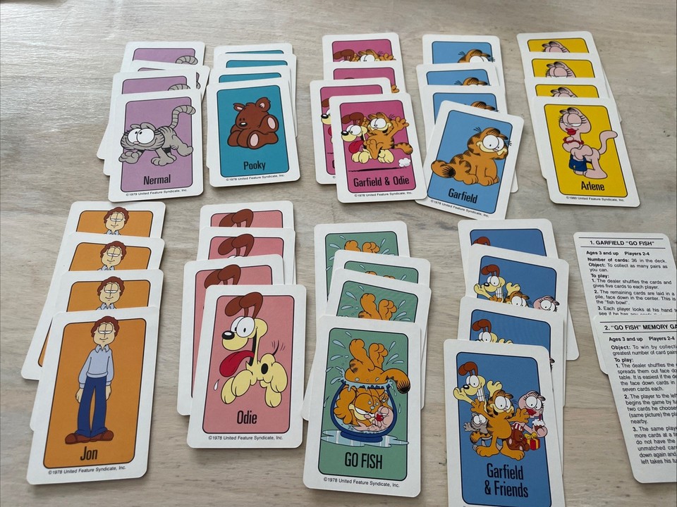 Garfield Vintage 1978 Go Fish Card Game Complete | eBay