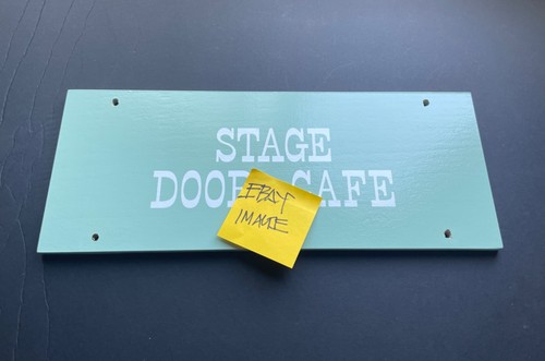 Vintage DISNEYLAND FRONTIERLAND Directional sign STAGE DOOR CAFE prop ...