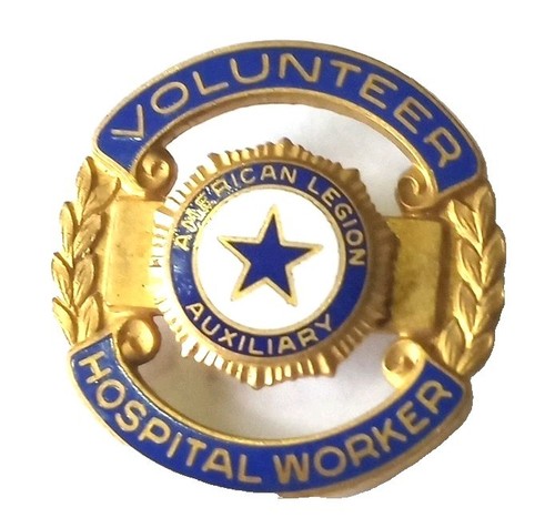 American Legion Auxiliary Volunteer Hospital Worker Lapel Hat Pin Blue ...
