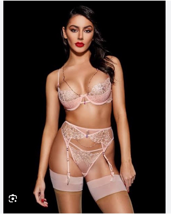 New Honey Birdette Ruby Pink Suspender Size Medium | eBay
