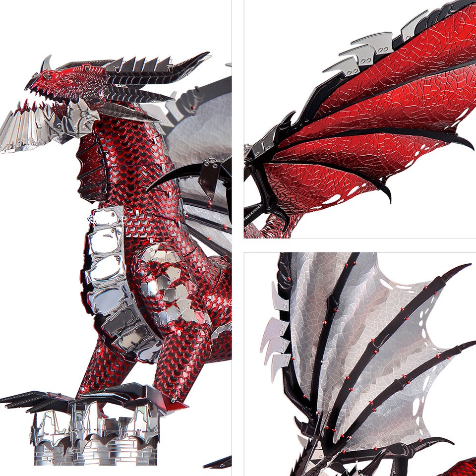 Piececool 3D Model Kits For Adult Black Dragon Metal Puzzles Model Kit ...