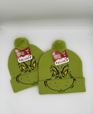 Dr. Seuss The Grinch Beanie Cap Hat Grinch Cuffed One Size New 2024 ...