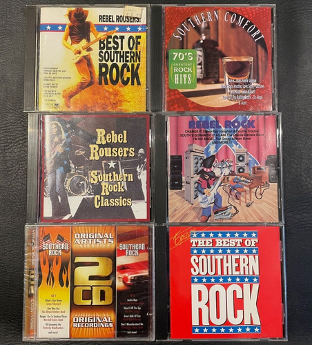 (6) CD LOT SOUTHERN ROCK COMPILATIONS-REBEL ROCK-REBEL ROUSERS-SOUTHERN ...