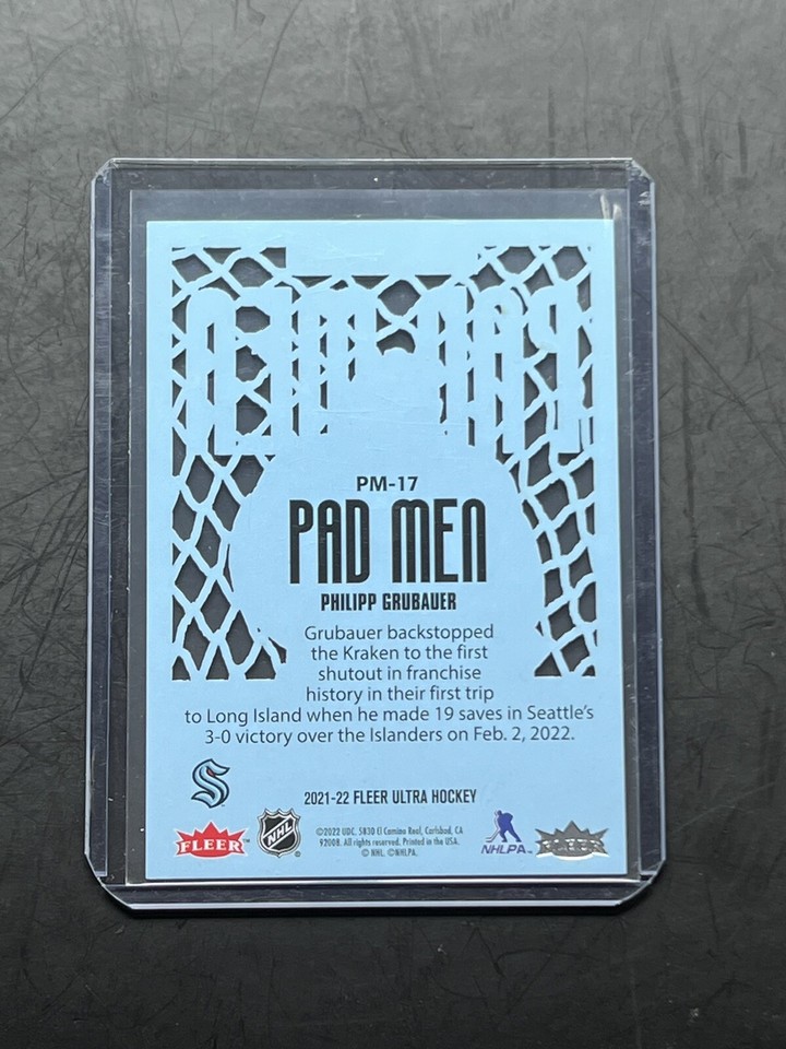 Philipp Grubauer Premier Pad Men #PM-17 - 2021-22 Upper Deck Fleer ...