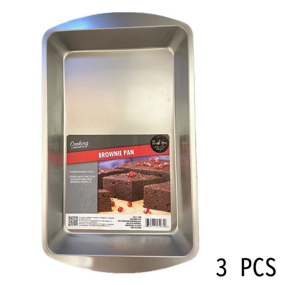 Set of 3 11"×7" Rectangle Baking pans Cookie pan Brownie Pan Non-Stick ...