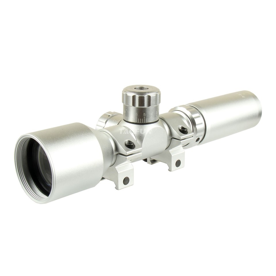 TACFUN SILVER Mosin Nagant 3-9x42 Long Eye Relief Scope /w Ring Mount ...