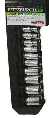Pittsburgh 10 pc Chromed socket set 1/4 drive SAE | eBay