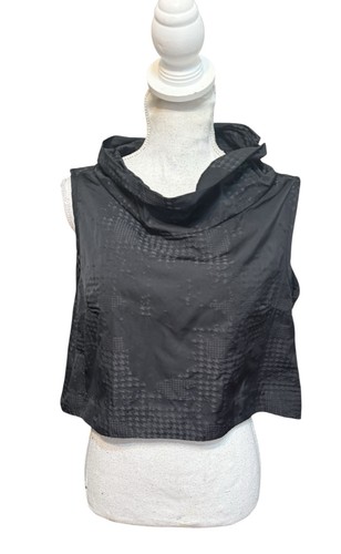 Sun Kim Wire Collar Vest Blouse Top Cropped, Black Sleeveless Size ...
