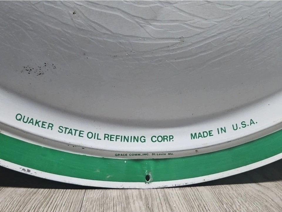 Vintage Quaker State Motor Oil Gas Station Advertising Bubble Button ...