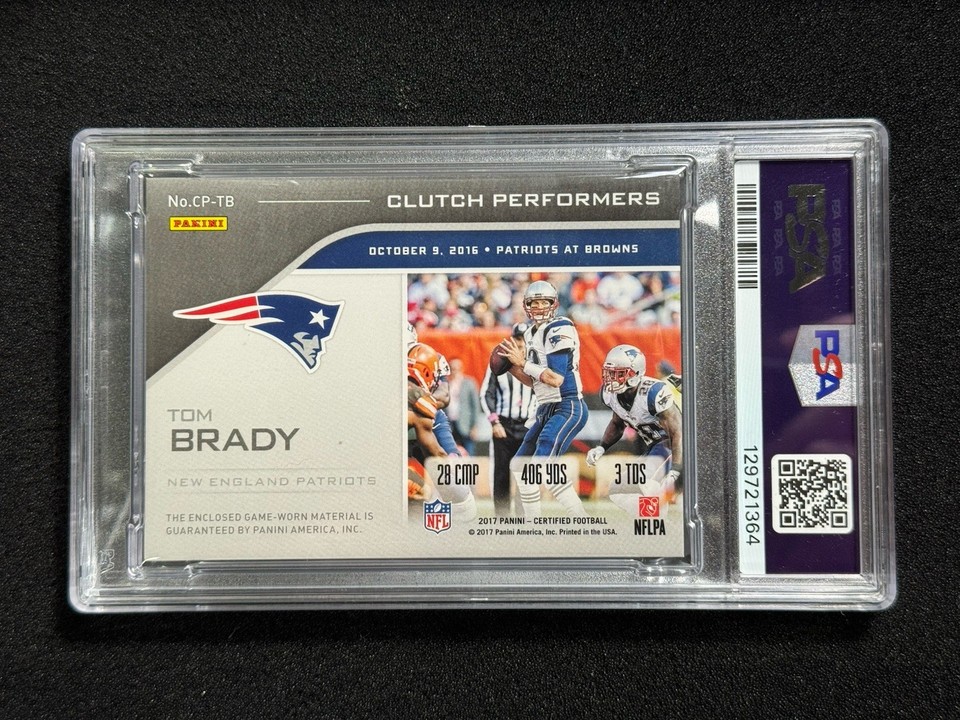 2017 Certified Tom Brady /10 Performers Patch Mirror Purple Prizm PSA ...