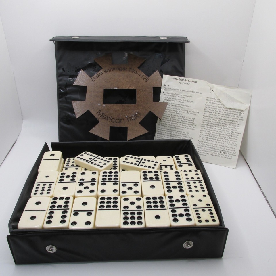 PRESSMAN DOMINOES DOUBLE 12 VINTAGE 91 PIECE SET - MEXICAN TRAIN | eBay