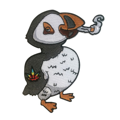 Pot Smoking Pals Puffin Bird Cute Friend Die Cut 3.5" X 2.75" Iron On ...