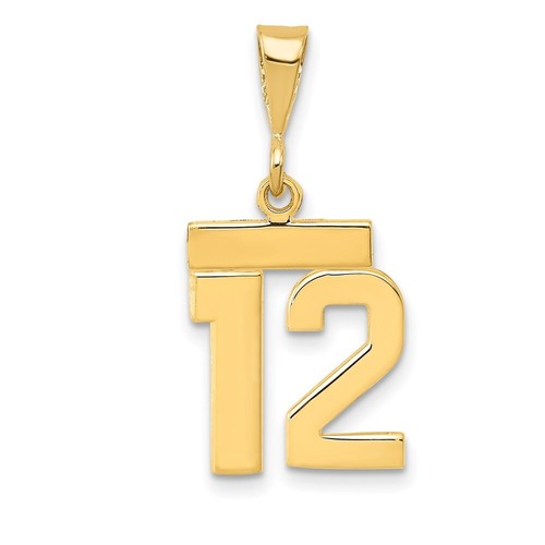 14k Small Polished Number 12 Charm | eBay