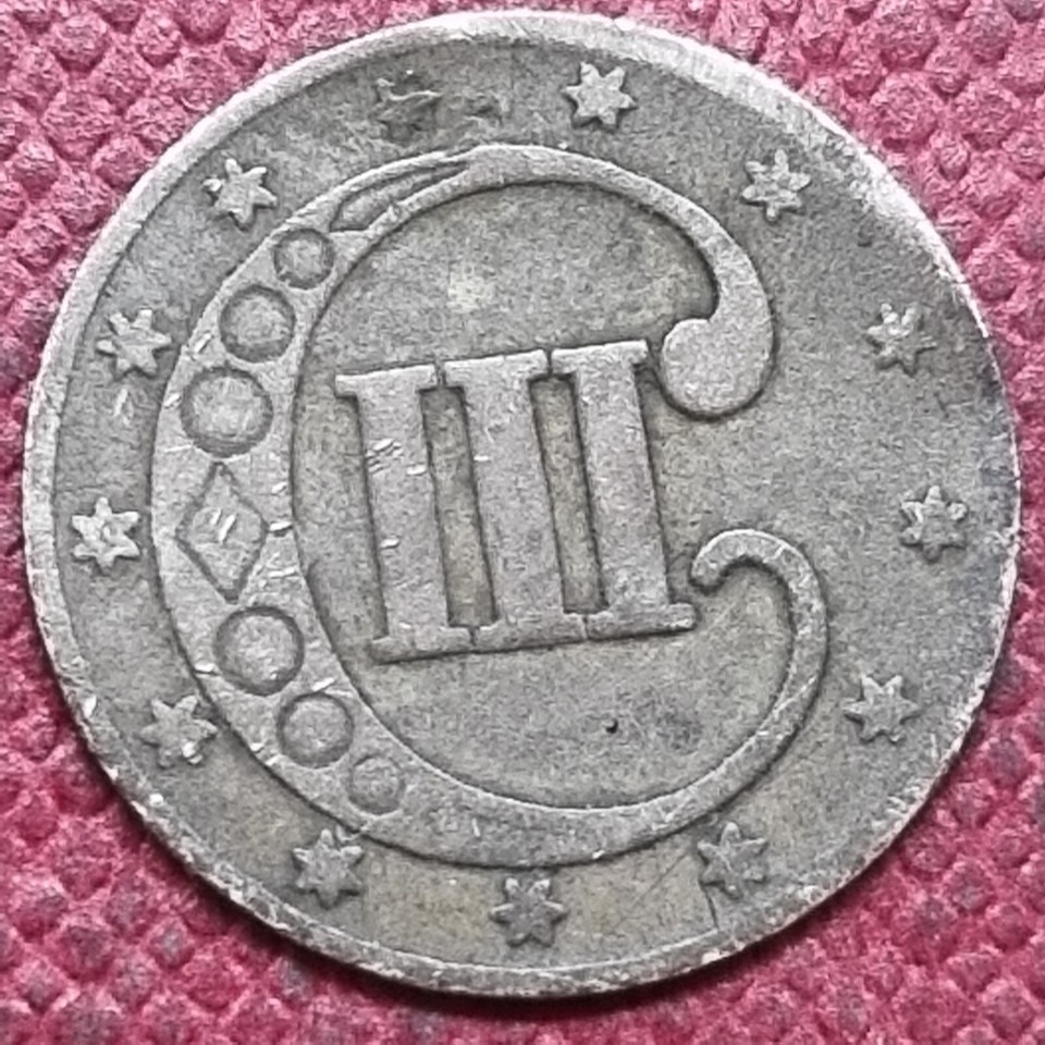 1852 Three Cent Silver Trime 3c Rare Type Coin Nicely Circulated #91694 ...