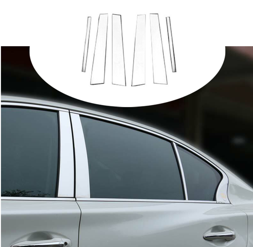 For Infiniti Q50 2018-22 Silver Steel Car Window Bc Pillar Cover Trim ...