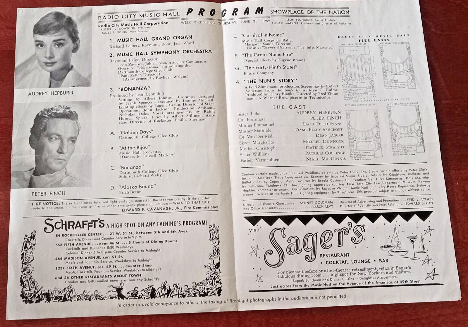 Showplace Radio City Music Hall Program June 5, 1959 Rockefeller Center ...