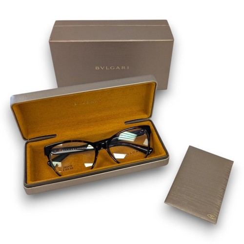 BVLGARI Brown Tortoise Shell 4151 504 Cat-Eye Reading Glasses Frames ...