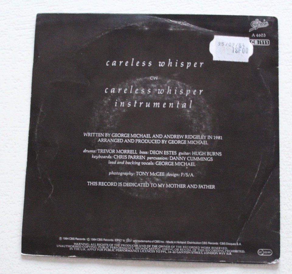 George Michael , careless whisper , 45 tours | eBay UK