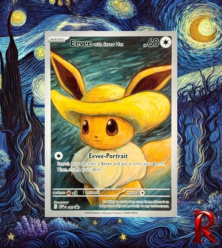 Pokemon Eevee Straw Hat Van Gogh ACG Art Promo Trading Card- NM | eBay
