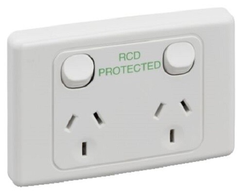 Clipsal RCD/PR POWERPOINT SOCKET 2-Gang 230V 3-Pin Switched, Horizontal ...
