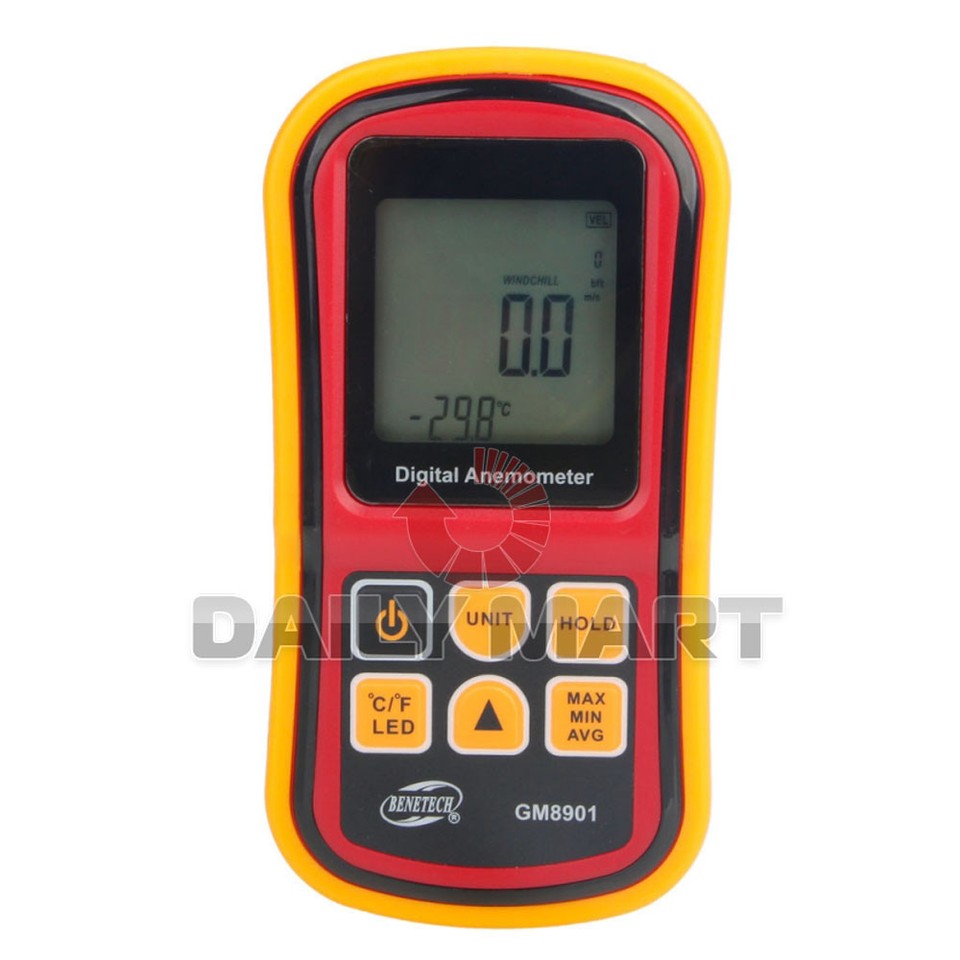 GM8901 Digital Measure Wind Temperature Speed Gauge Anemometer Meter ...
