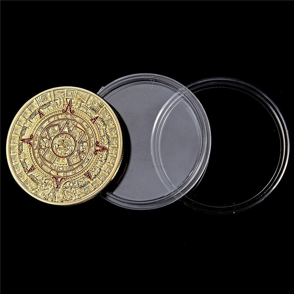 Mexico Mayan Aztec Calendar Art Prophecy Culture Gold Coins ...