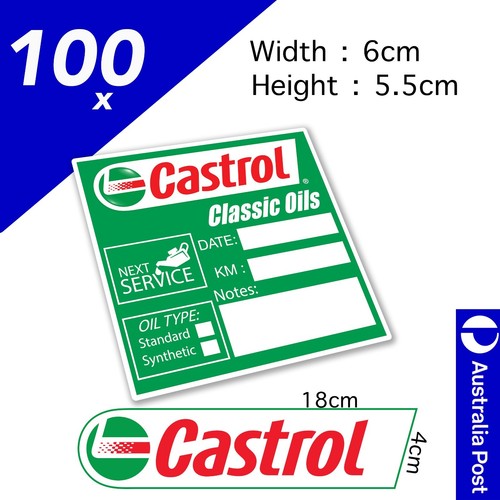 CASTROL Classic Oil Change Service Reminder x100 Pack , Cars Vans ...